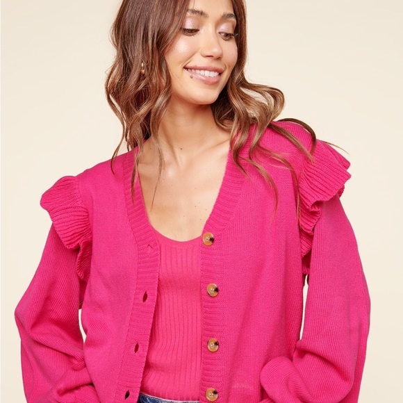 Express | Sweaters | Ari Ruffle Cardigan | Poshmark